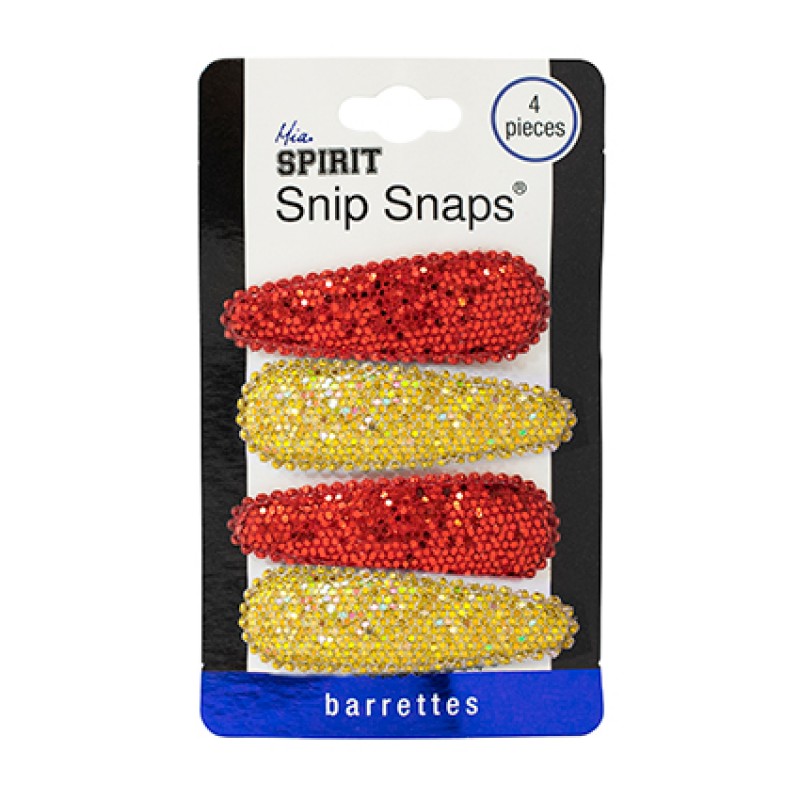 Mia Spirit Glitter Snip Snaps 4pc - Red Gold