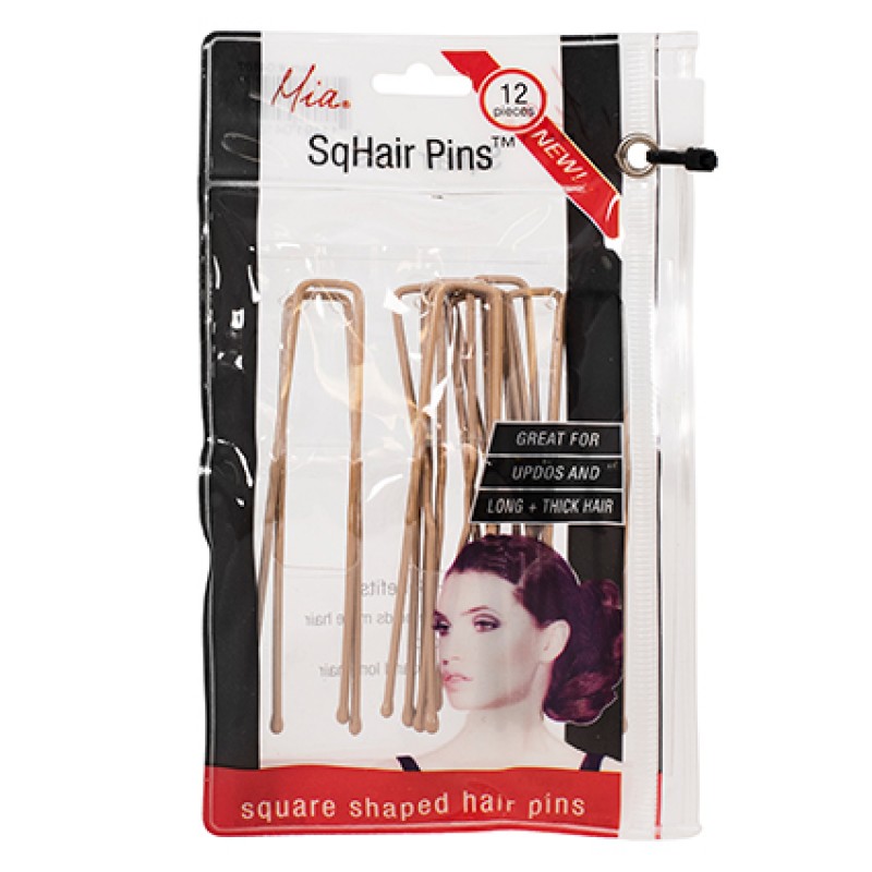 Mia Square Hair Pins 12pc - Blonde