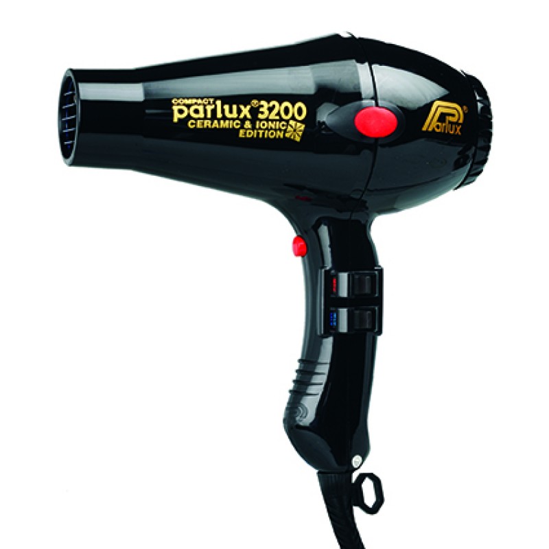 Parlux 3200 Ionic + Ceramic Compact Hair Dryer - Black