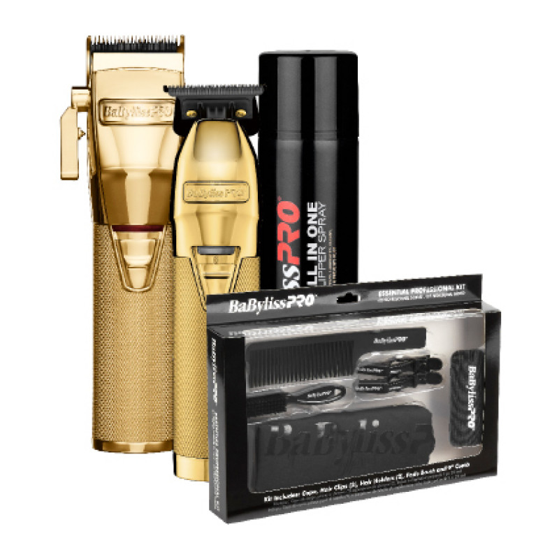 BabylissPRO Barberology FX Clipper & Trimmer Combo Gold